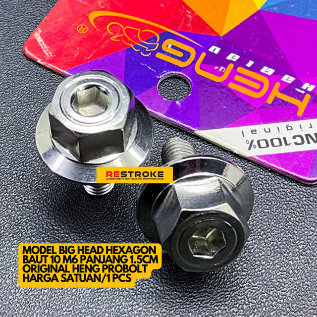 Jual BAUT 10 M6 BIG HEAD MODEL HEXAGON 2 KUNCI PANJANG 1.5CM 6x15 ...