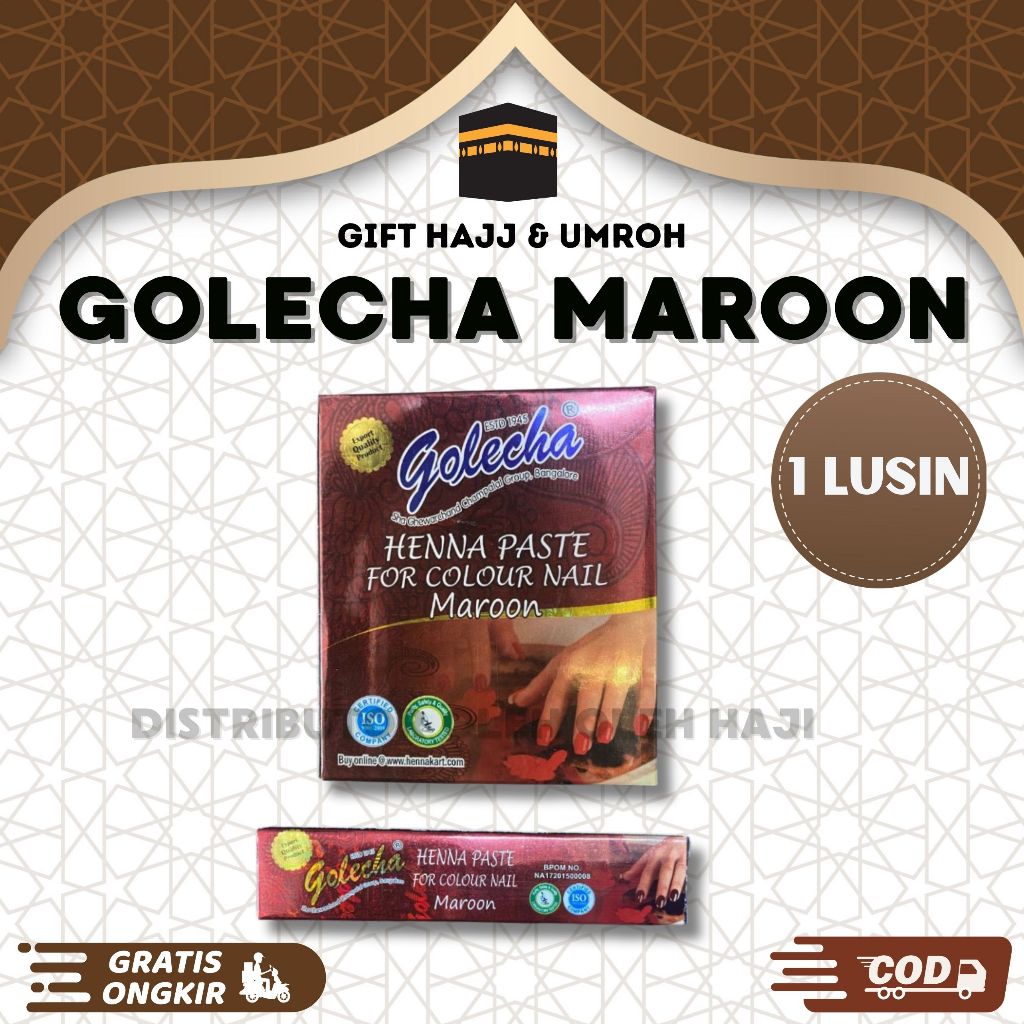 Jual HENNA GOLECHA MAROON 1 LUSIN HENNA NAIL I HENNA KUKU INDIA ARAB I ...