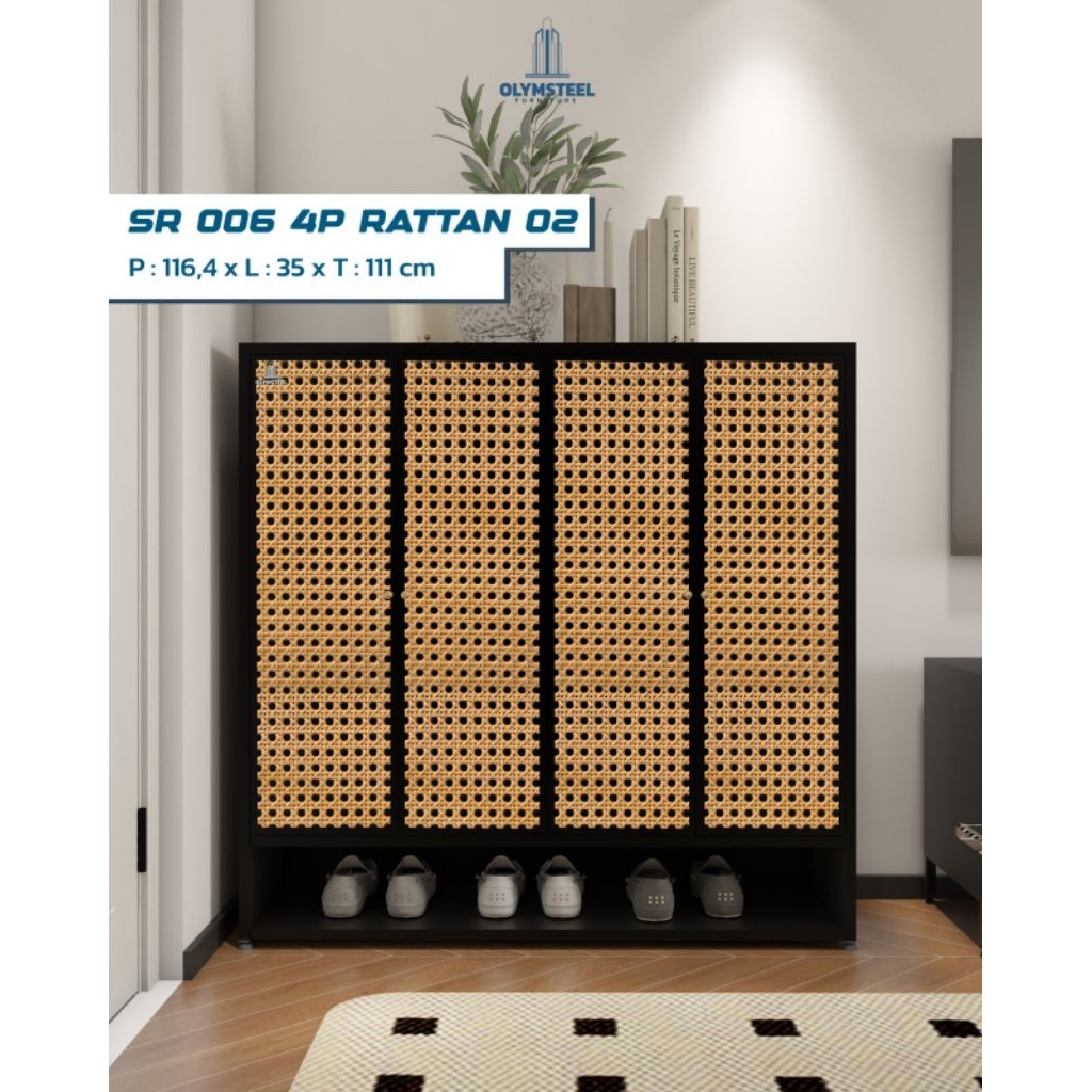 Jual Rak Sepatu Besi Modern SR 006 Motif RATTAN / Rak Sepatu Besi ...