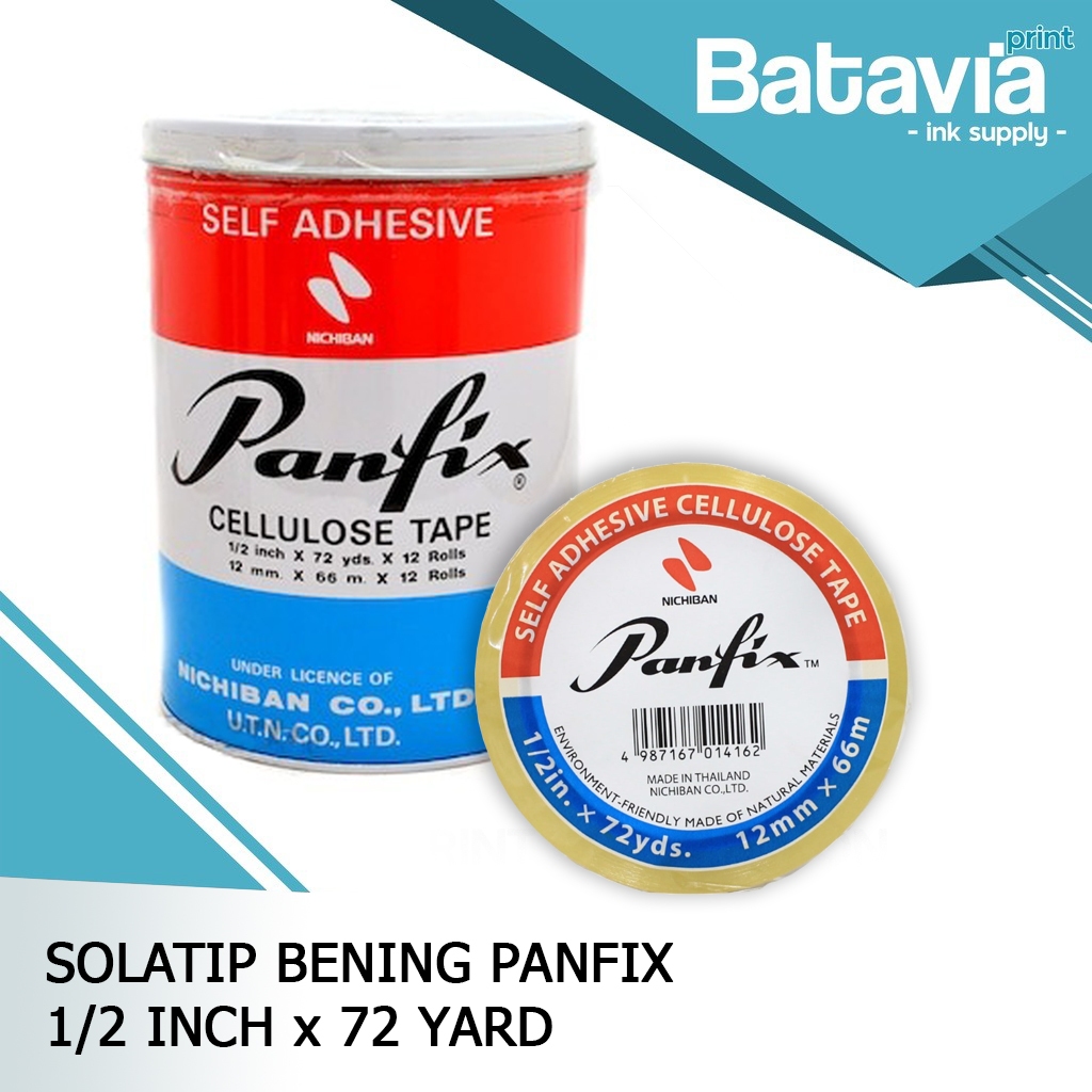 Jual SELOTIP PANFIX 1/2 INCH x 72 YARD | 12 mm | BENING | 1 KALENG ( 12 ...