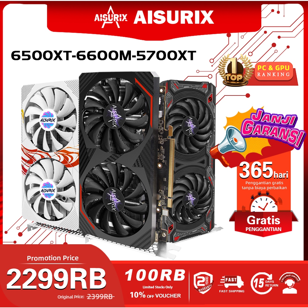 Jual AISURIX RX5700XT 8GB RX6500XT 4GB RX6600M 8GB RX 5500 8GB GDDR6 ...
