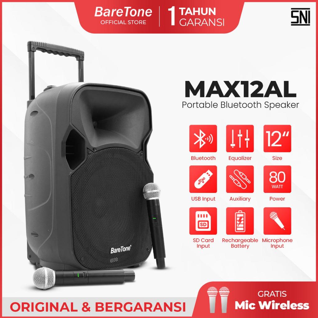 Jual Speaker Portable 12 inch BARETONE MAX 12AL | Shopee Indonesia