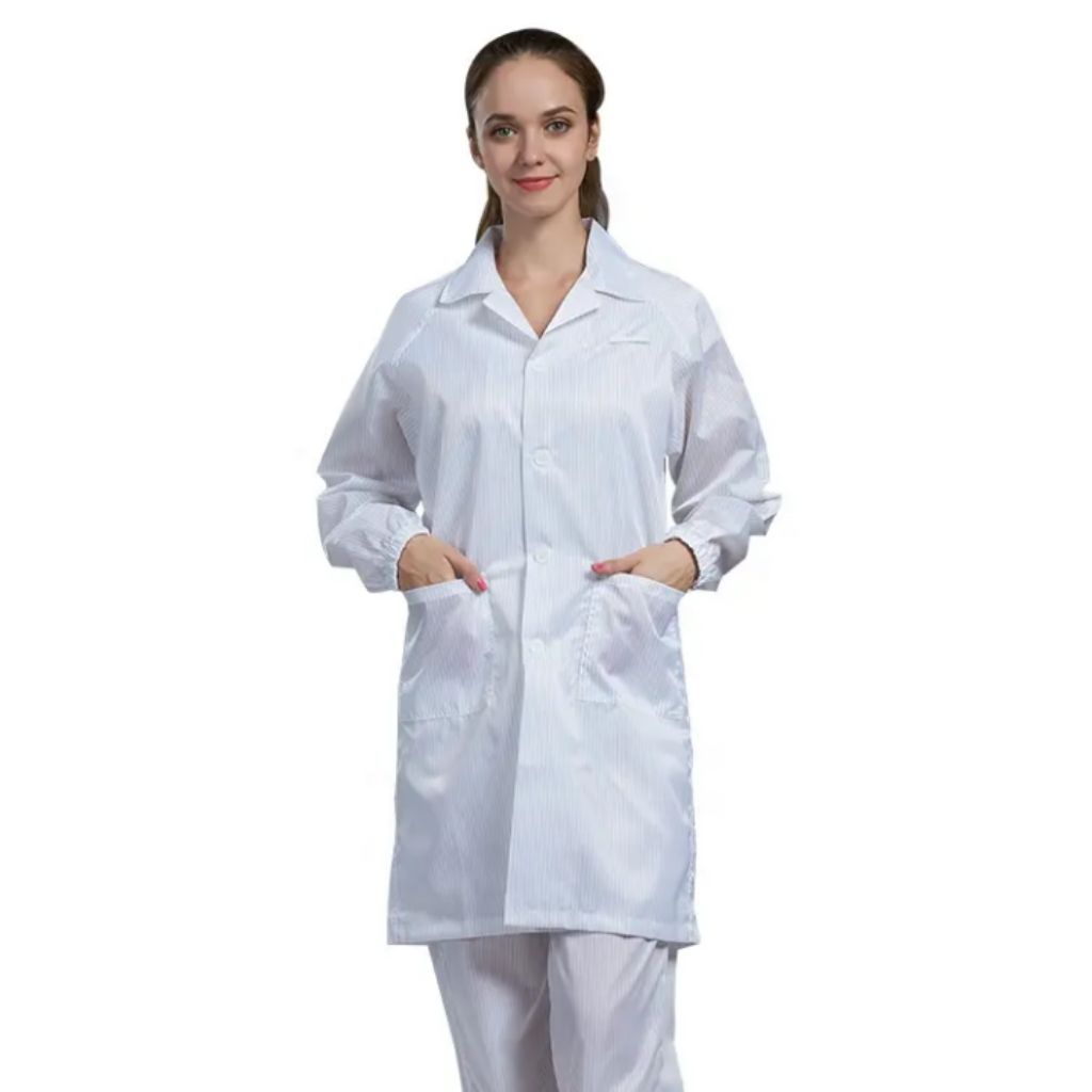 Jual Baju ESD Jas Lab Antistatic Cleanroom White | Shopee Indonesia
