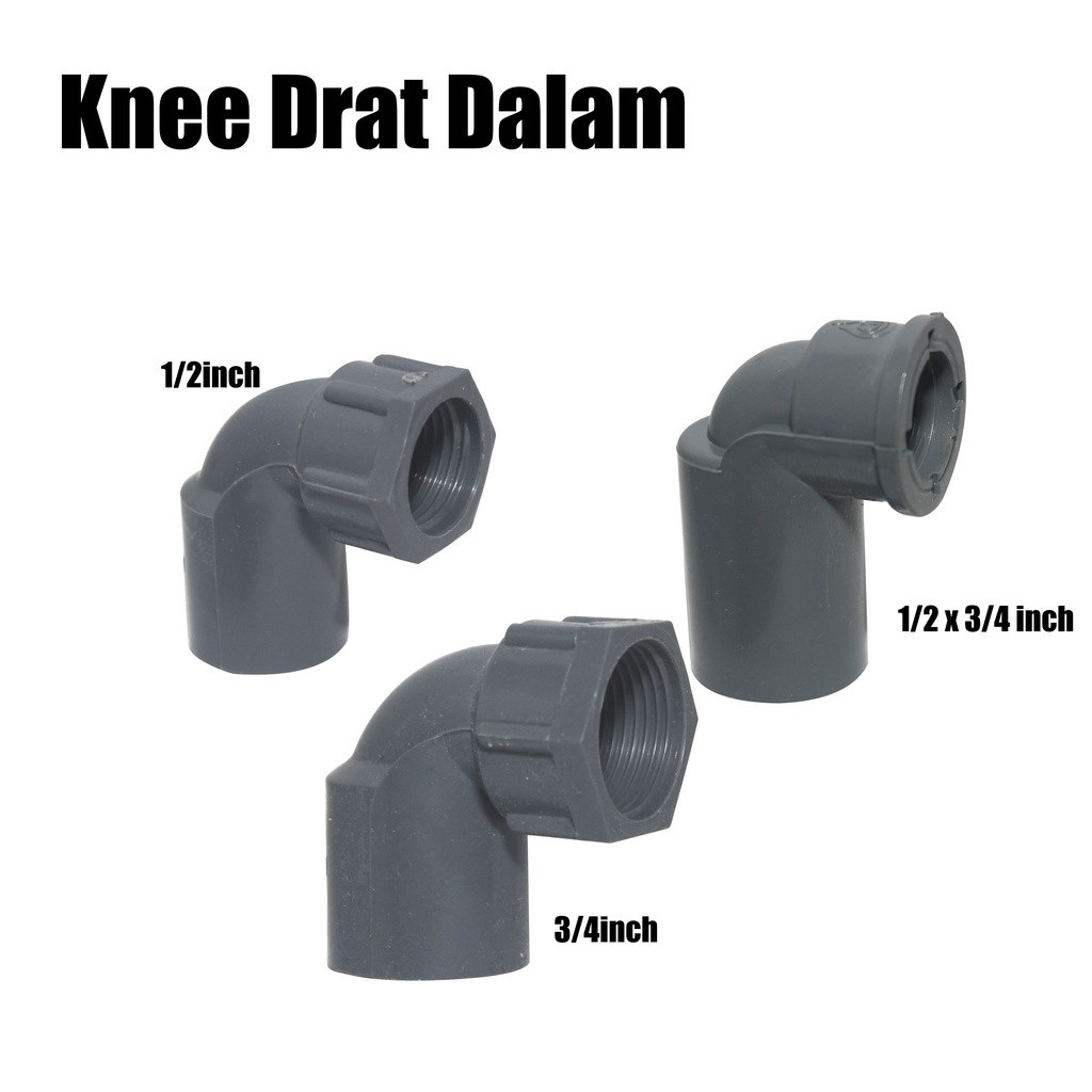 Jual Elbow Knee Drat Dalam Pipa Air Pvc KDD Ukuran1/2 inci 3/4 inch 1 ...