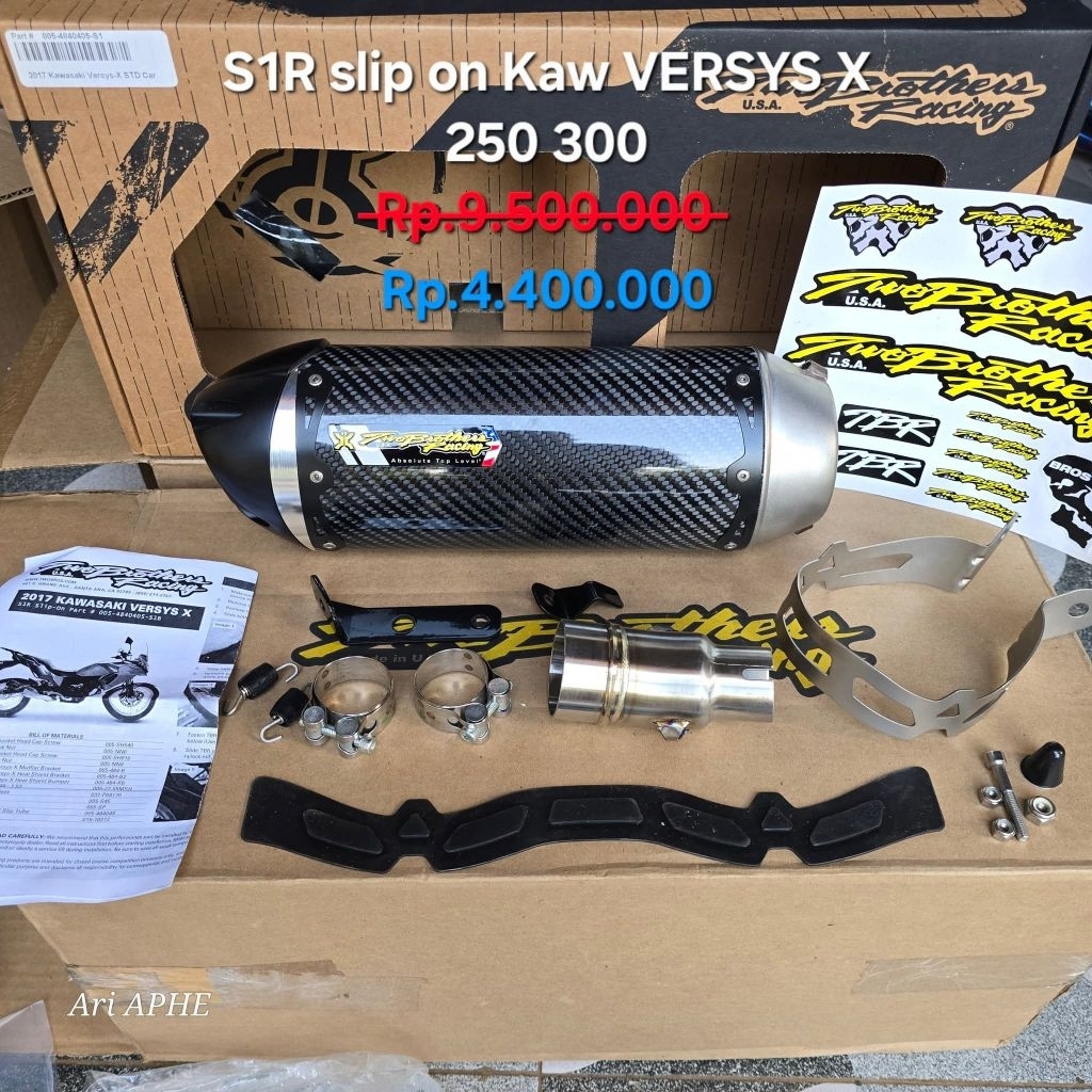 Jual PROMO knalpot TWO BROTHERS S1R carbon silver series kawasaki ...