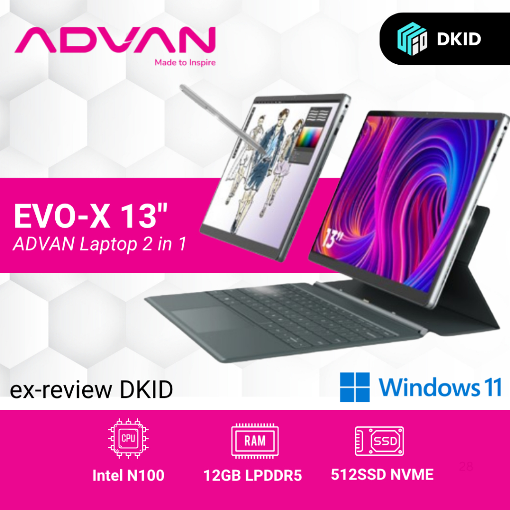 Jual [Ex Review DKid] ADVAN EVO-X 13” 2in1 LAPTOP DETACHABLE RAM 12 ...