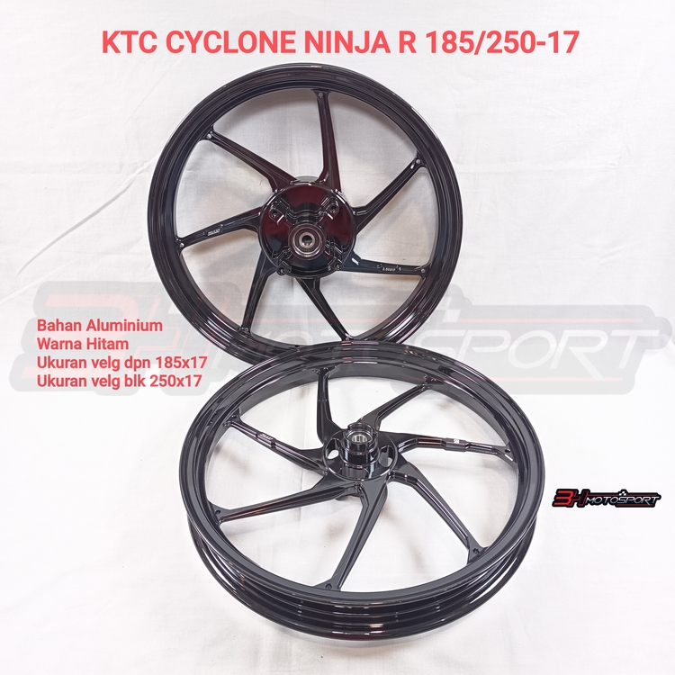 Jual KTC CYCLONE VELG MOTOR NINJA R 185/250 RING 17 PELEG WARNA HITAM ...