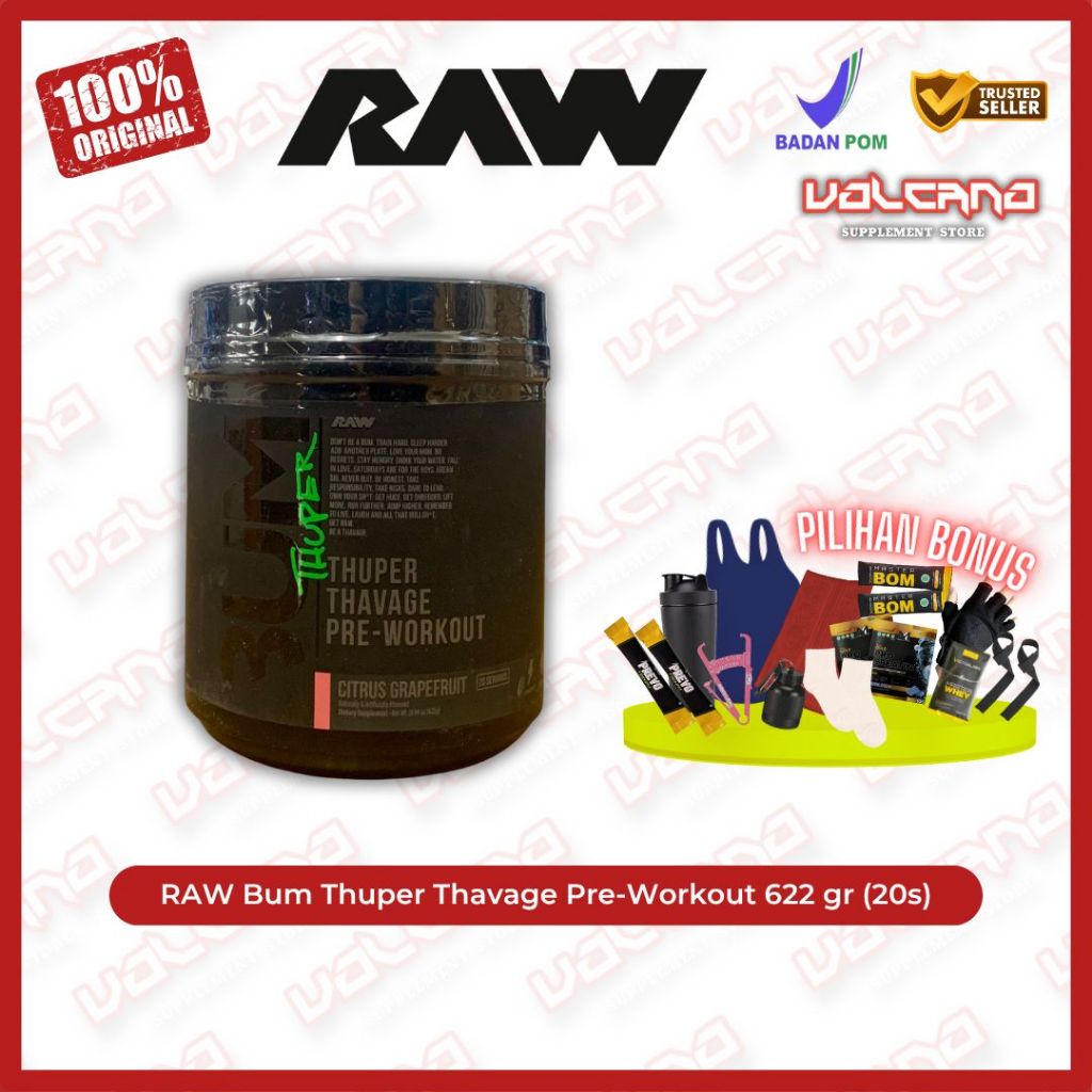 Jual RAW Bum Thuper Thavage Pre-Workout 622 gr 20 serving BPOM | Shopee ...