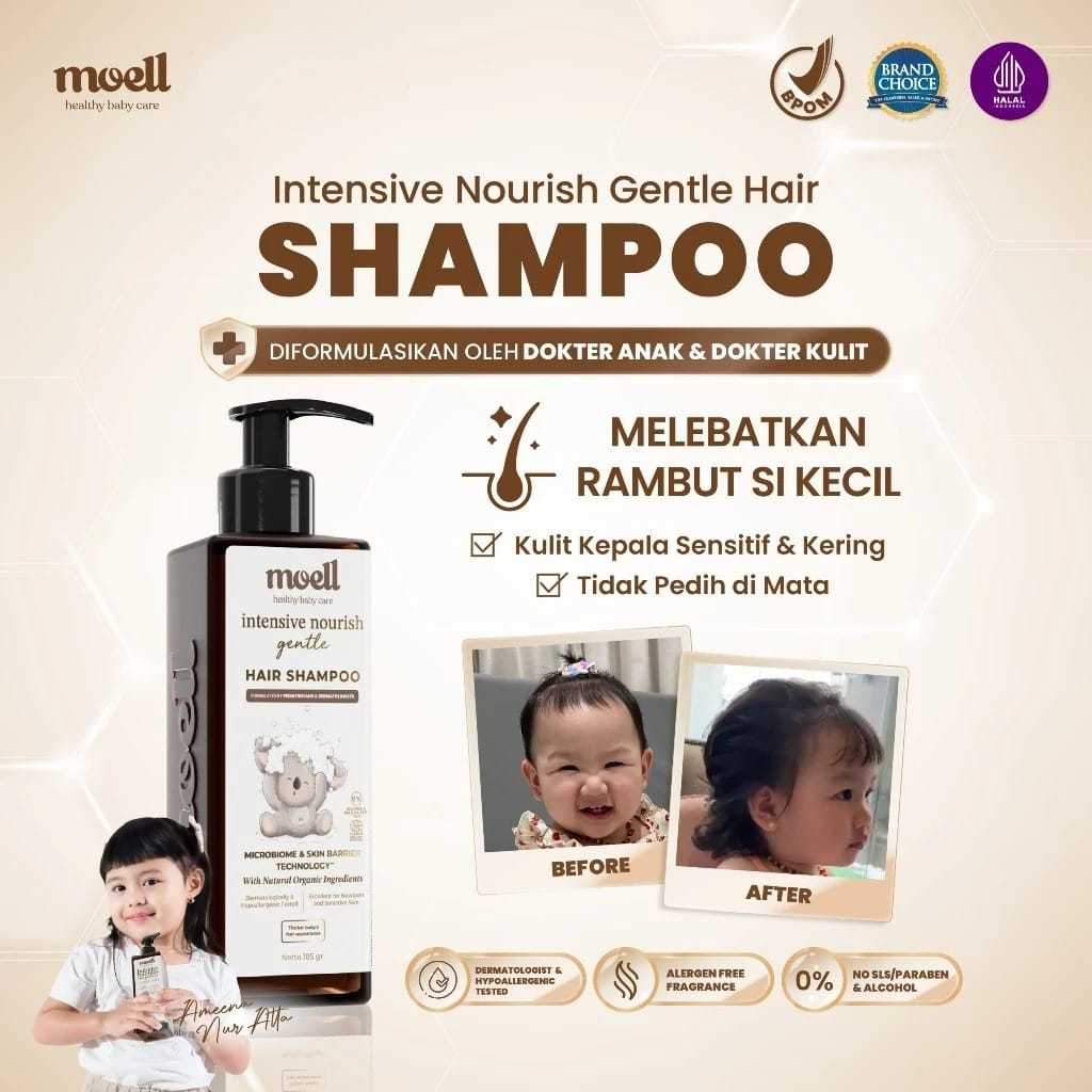 Jual Moell Shampoo Bayi Anak 185gr Dengan Calendula Oil - Kulit Kepala ...