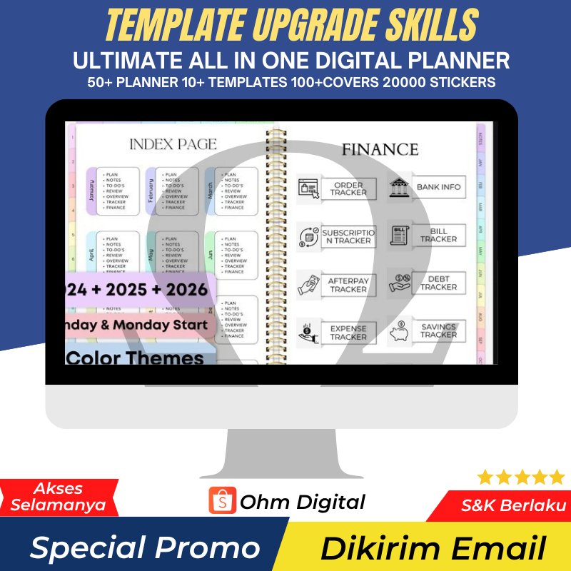 Jual Digital Planner 2024 2025 2026 & Undated | Super Lengkap untuk ...