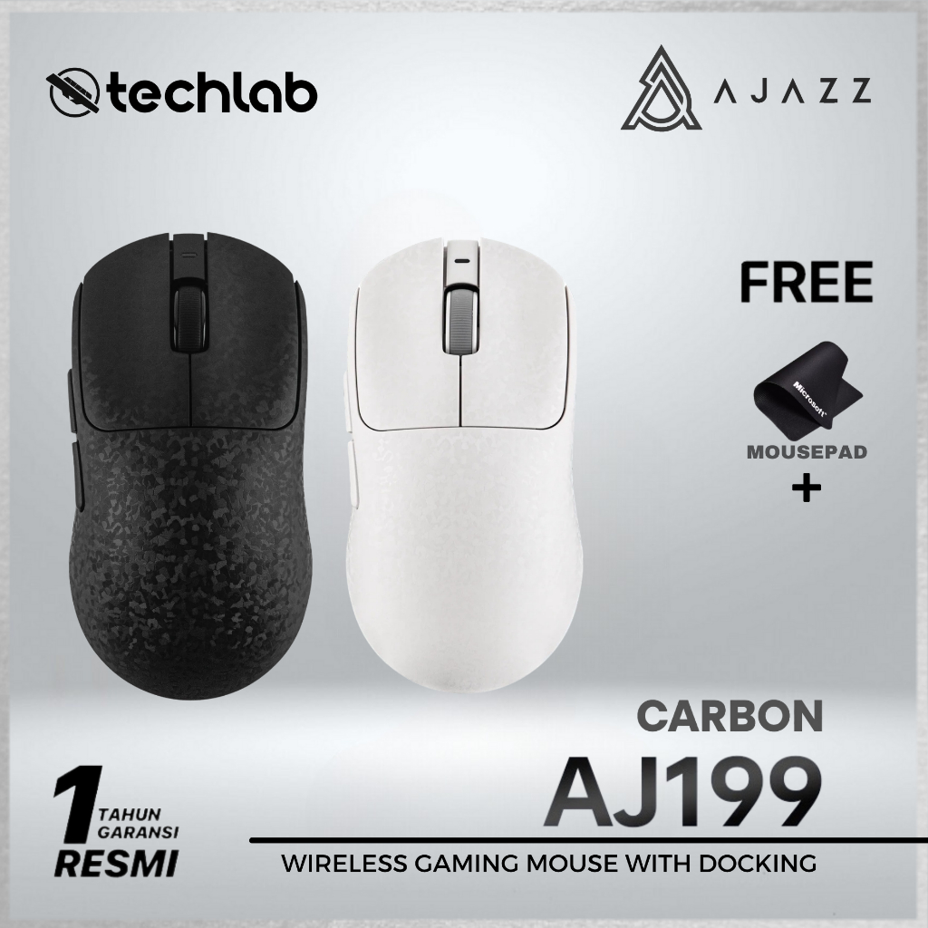 Jual AJAZZ AJ199 / AJ-199 Carbon Fiber Wireless Gaming Mouse PAW3311 ...