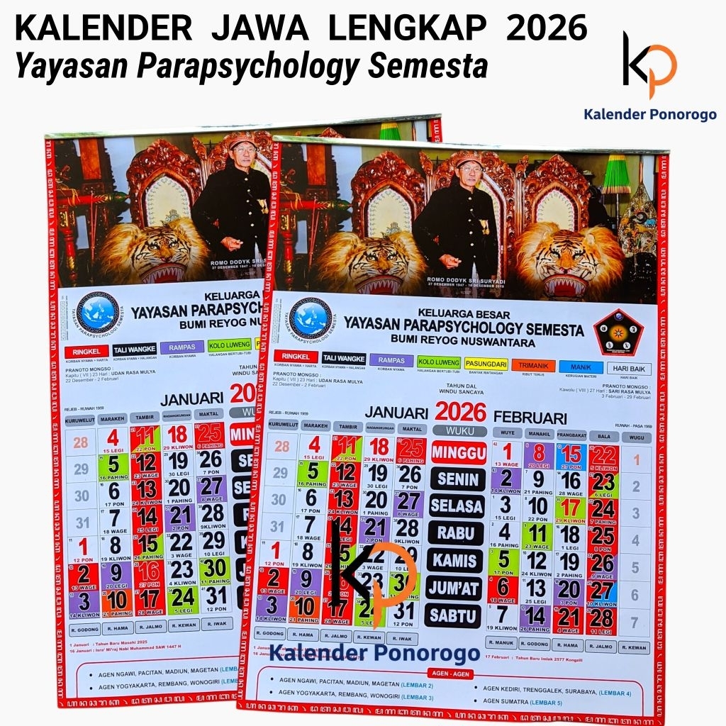 Jual Kalender 2026 Kalender Jawa Lengkap Tahun 2026 / Kalender Yayasan ...