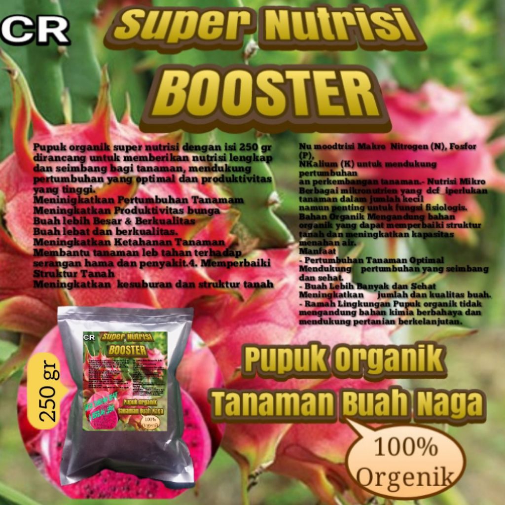 Jual Pupuk Organik Super Nutrisi "BOOSTER" Tanaman Buah Naga isi 250 ...