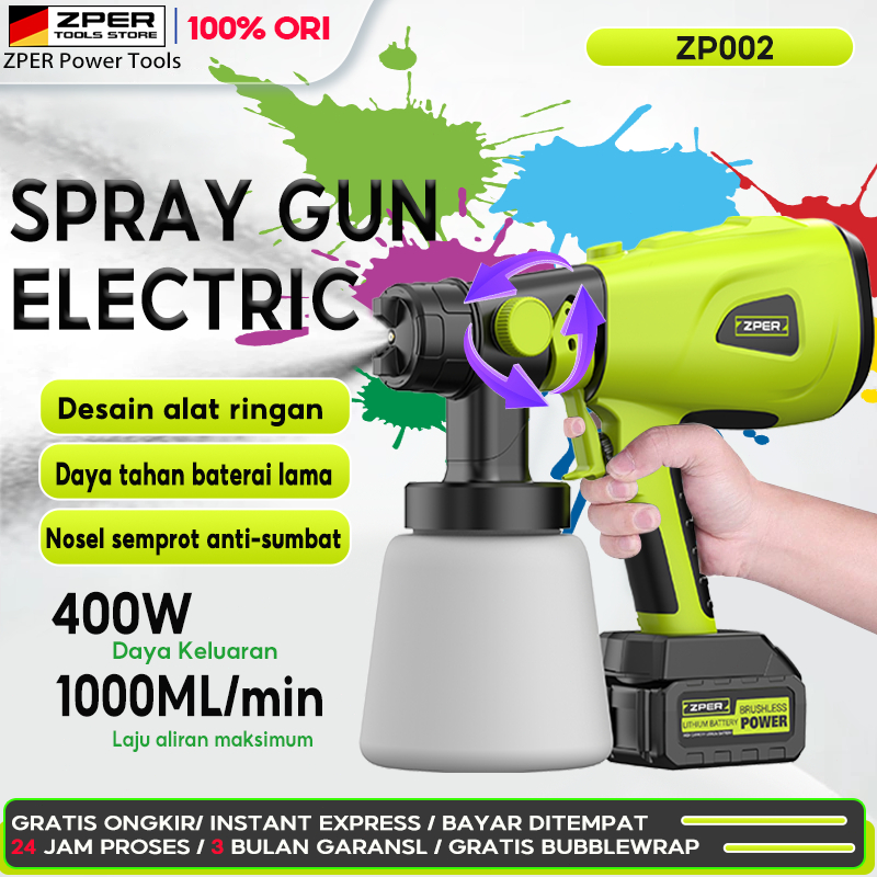 Jual [ 100% ORI ]ZPER 400W/450W Pistol semprot litium Electric Spray ...