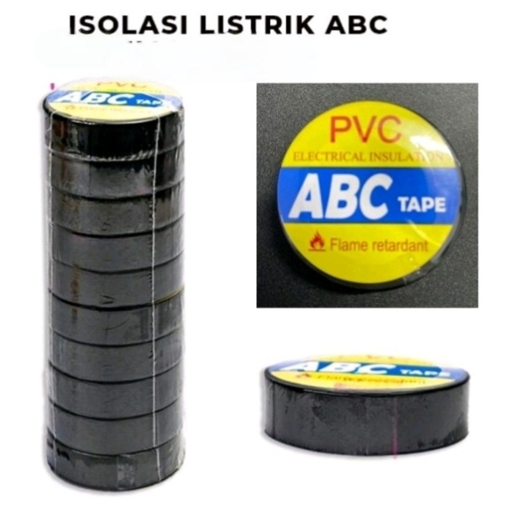 Jual (10 Rools) isolasi kabel listrik VINYL ELECTRICAL TAPE/isolasi ...