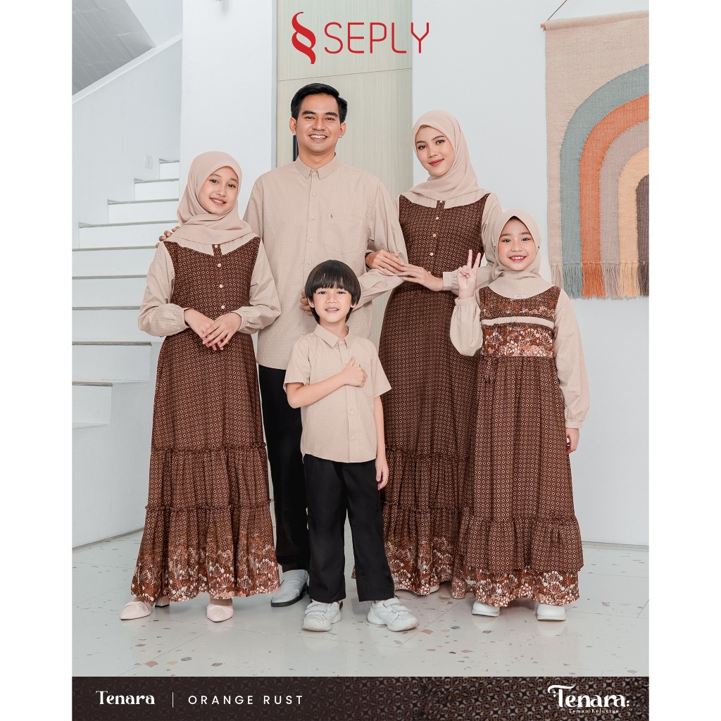Jual Seply | Tenara Orange Rust Sarimbit Keluarga Terbaru 2026 Kekinian ...