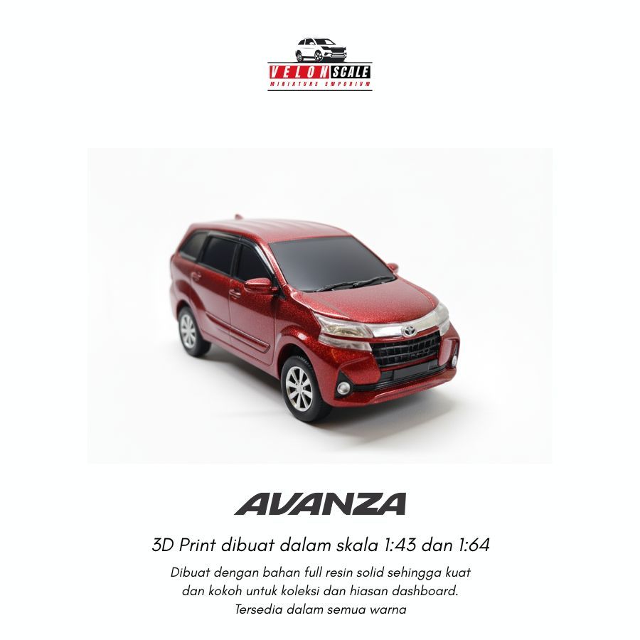 Jual Diecast Miniatur 3D Print Toyota Avanza Tipe G Tahun 2019 Skala 1: ...
