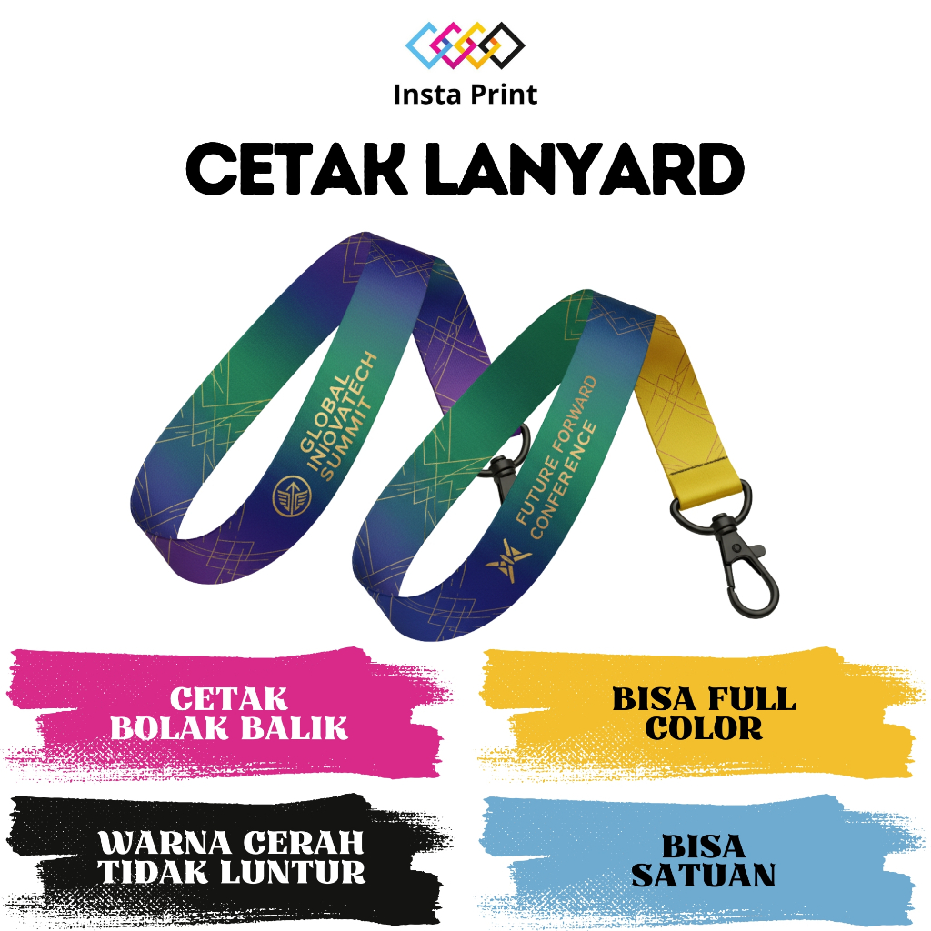 Jual Cetak LANYARD CUSTOM DESIGN | Bisa Satuan / Ukuran 2CM / Proses ...