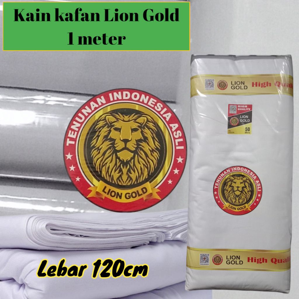 Jual (TEBAL) 1 meter Kain Kafan Lion Gold lebar 120cm - Kain kafan ...