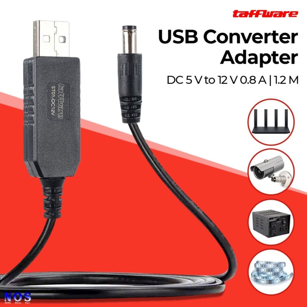 Jual Taffware USB Converter Adapter Power Boost Line DC 5V to 12V Kabel ...