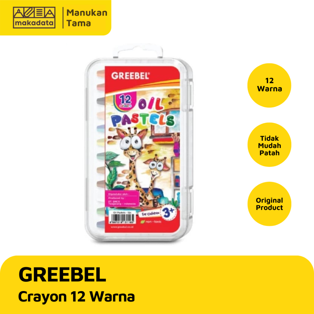 Jual Crayon / Oil Pastel Greebel Isi 12 Warna | Shopee Indonesia