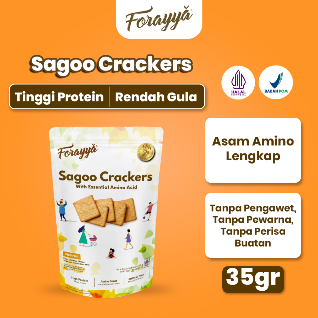 Jual Sagoo Crackers Forayya 35g - Healthy Snack Tinggi Protein Cemilan ...