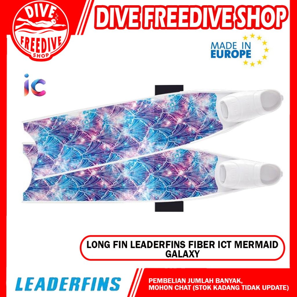 Jual Long Fin Leaderfins Fiberglass ICT Mermaid Galaxy Fins Kaki Katak ...
