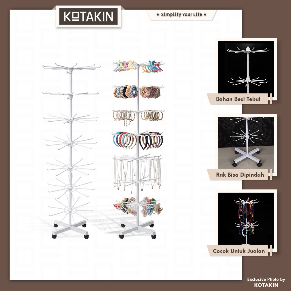 Jual KOTAKIN Rak Display Putar Matahari 7 Susun Gantungan Aksesoris ...