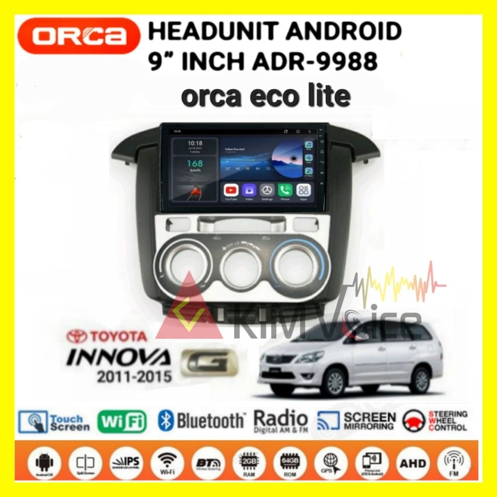 Jual Head unit Android Orca Eco lite 9 inch OEM Innova type G 2012-2015 ...