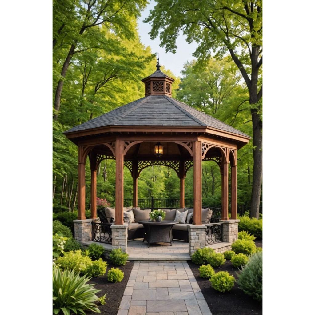Jual gazebo kayu minimalis ukuran 4x4 meter | gazebo minimalis kayu ...