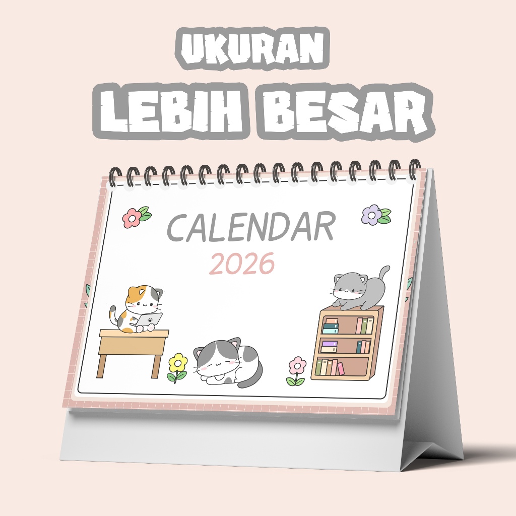 Jual Calendar Meja A6 2026 #Cute - Ukuran A6 - Kalender Meja Aesthetic ...