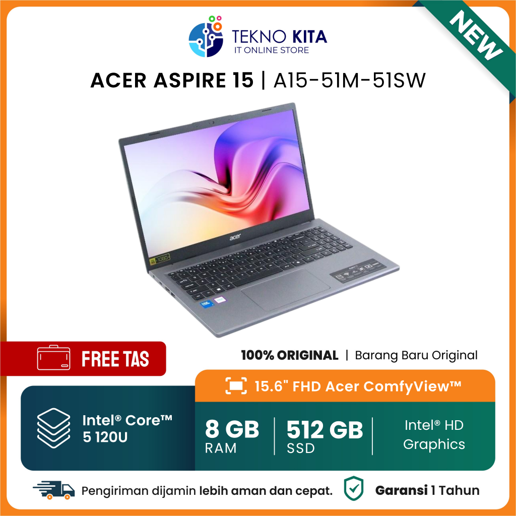 Jual Laptop Intel Core 5 120U (Processor Terbaru) - RAM 8GB - SSD 512GB ...
