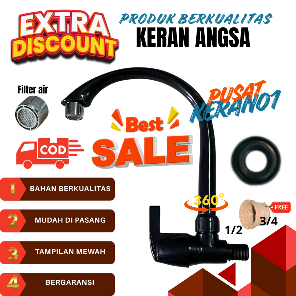 Jual Keran air Keran angsa Engkol PVC MURAH Mewah Cuci Piring ...