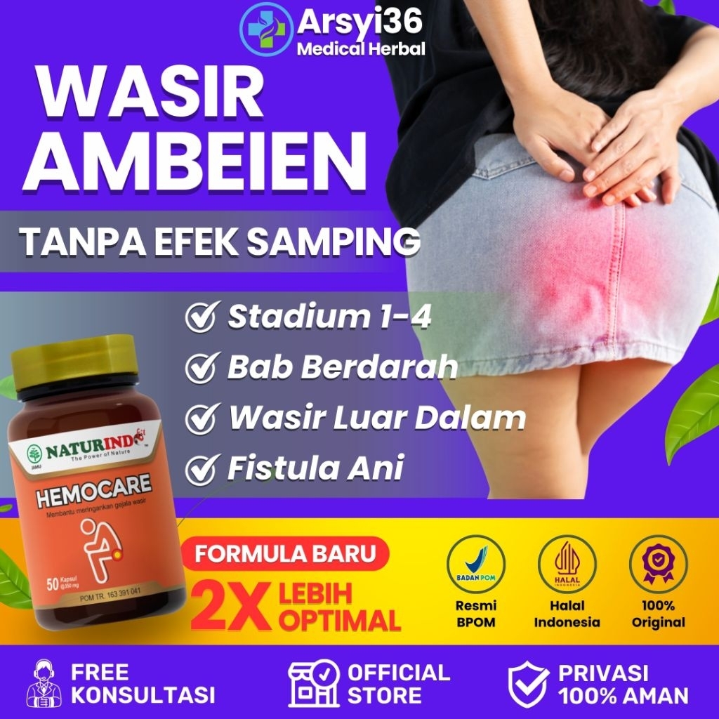 Jual Obat Wasir Obat Ambeien Stadium 1-4 Susah BAB Berdarah Benjolan ...