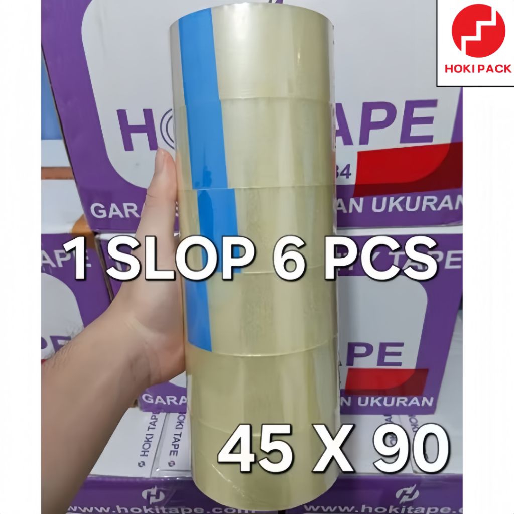Jual Lakban Bening Coklat 1 Slop isi 6 Pcs 45mm x 90 Yard Packing Termurah | Shopee Indonesia