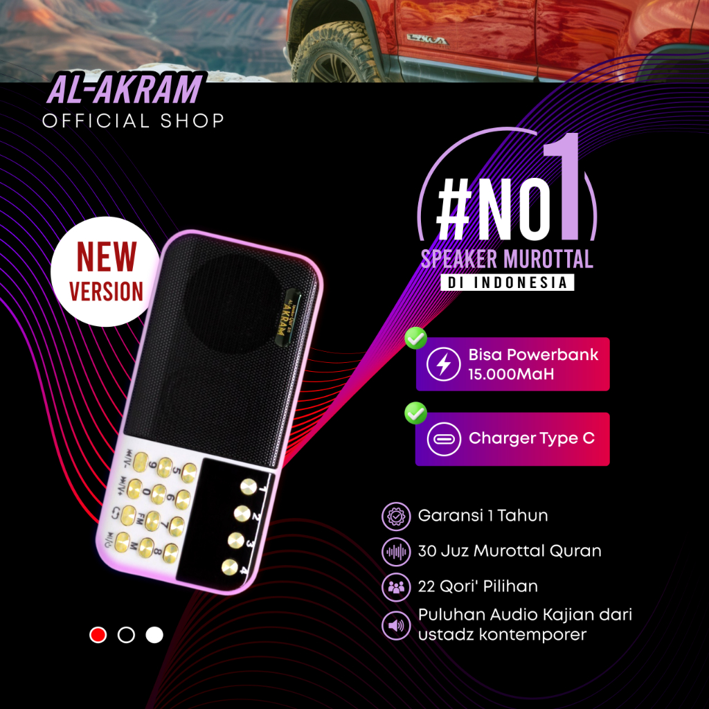 Jual New version AL-AKRAM Speaker Murottal Qur'an charger type C ...