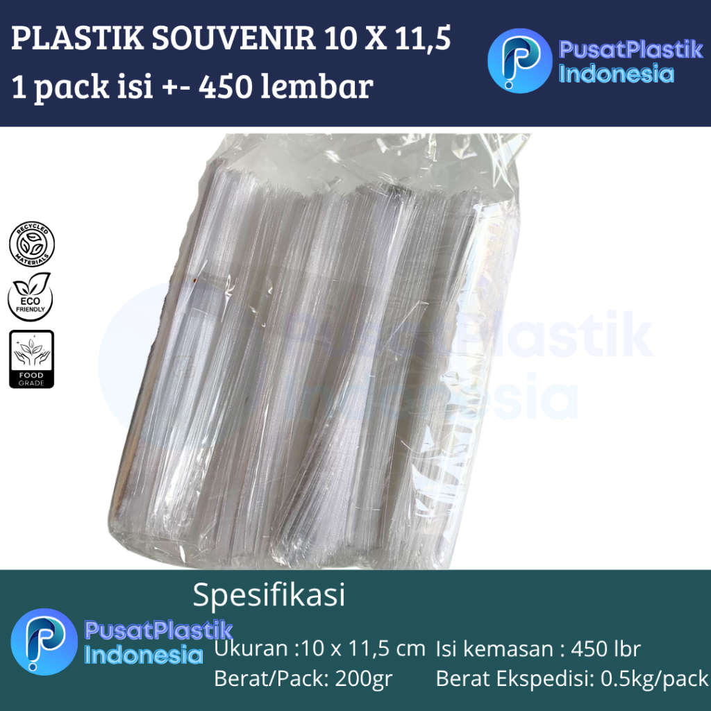 Jual Plastik Souvenir 10x11,5cm Tanpa Lem Perekat isi +/- 450 lembar ...