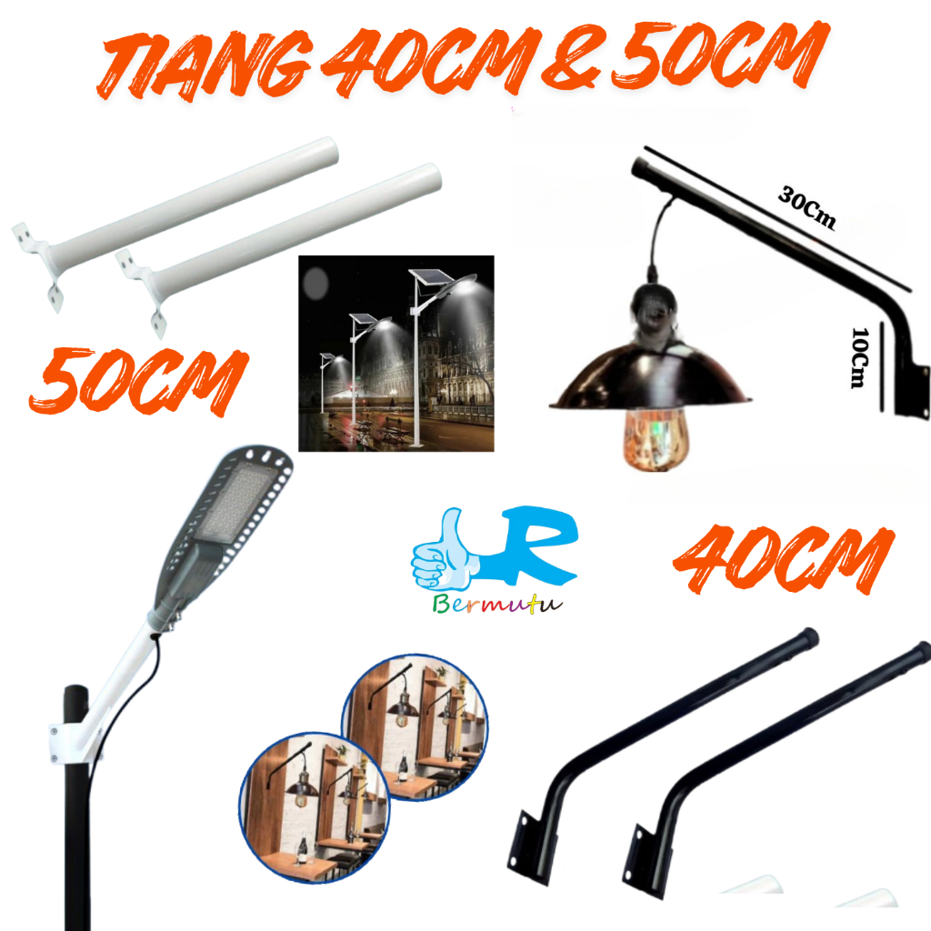 Jual Tiang Besi Lampu Jalan 50cm + Baut 1.5 inch Tiang Besi PJU Putih ...