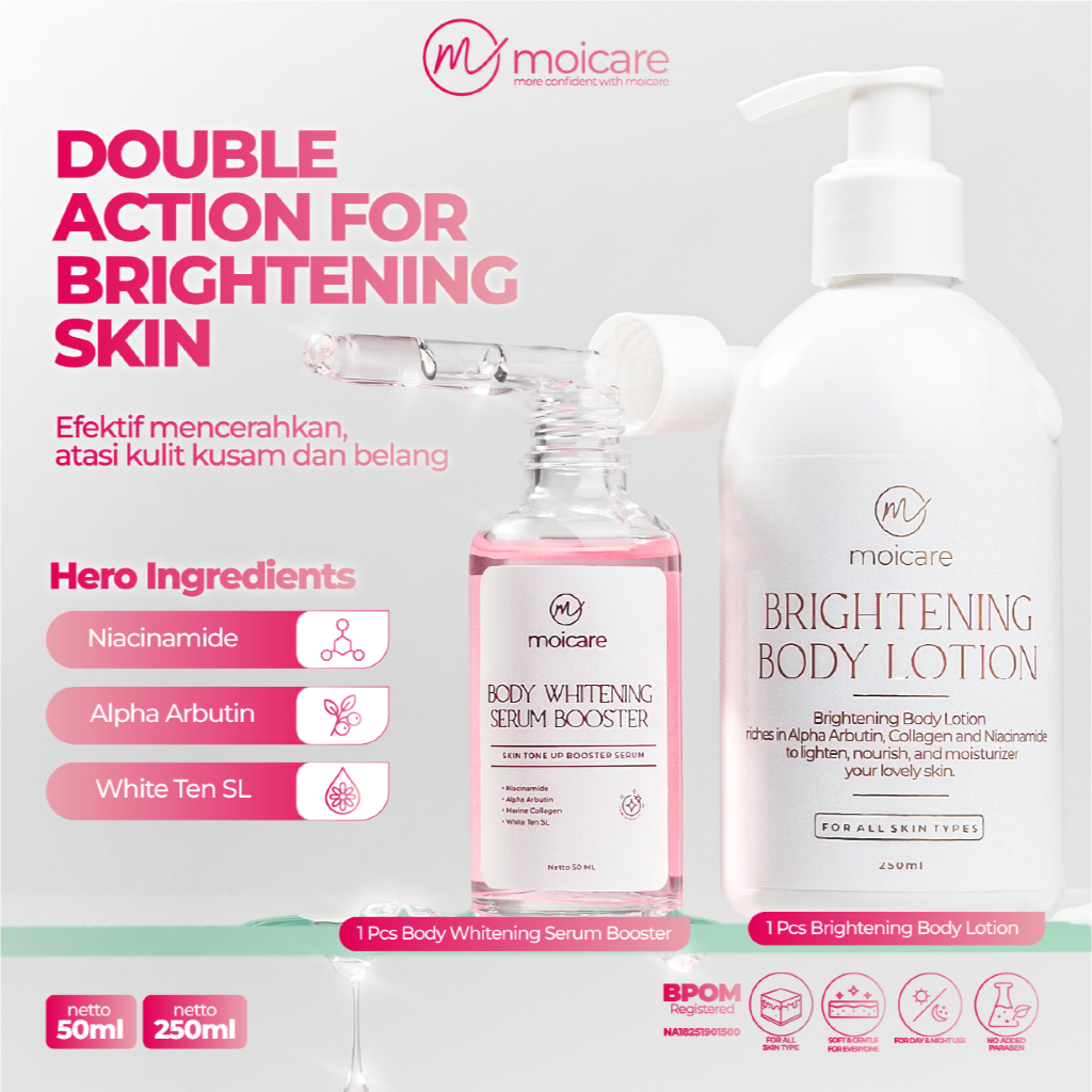 Jual MOICARE Bundling Body Serum Booster 50ml + Brightening Body Lotion ...