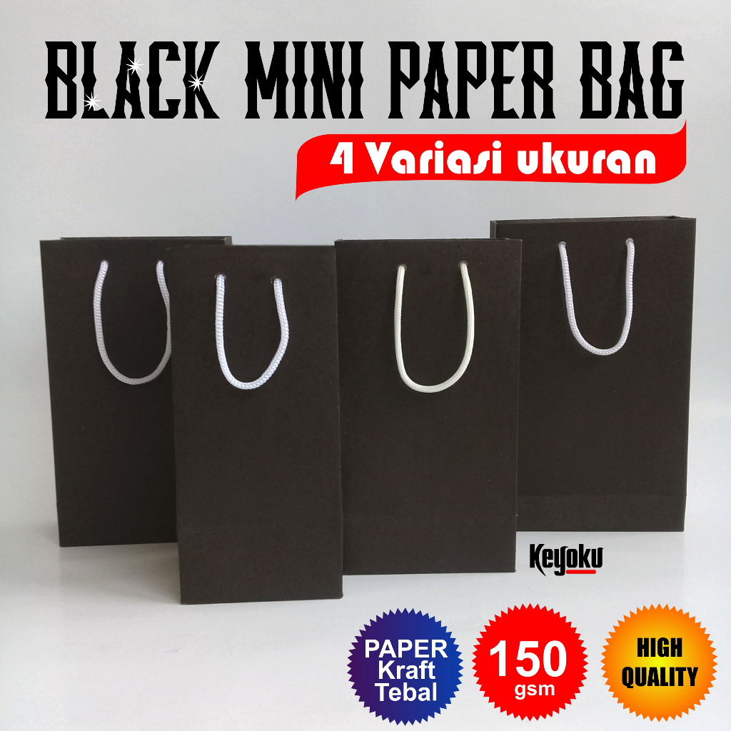 Jual paper bag mini hitam polos | Shopee Indonesia