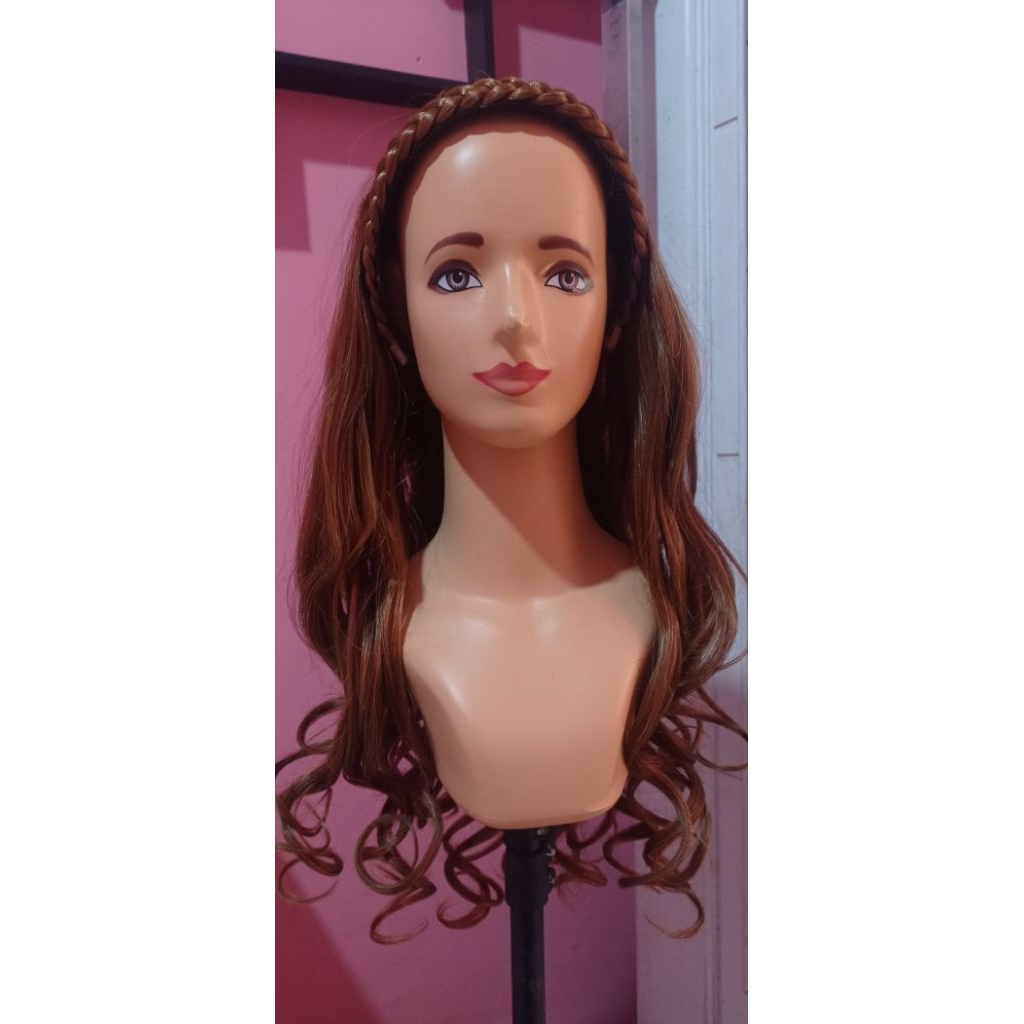 Jual wig Curly bando kepang rambut sintesis ( rambut palsu ) | Shopee ...