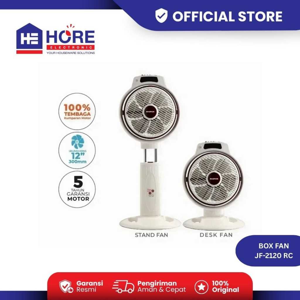 Jual Maspion Desk Fan JF 2120 RC Kipas Angin Meja Dinding 2in1 12 Inch ...