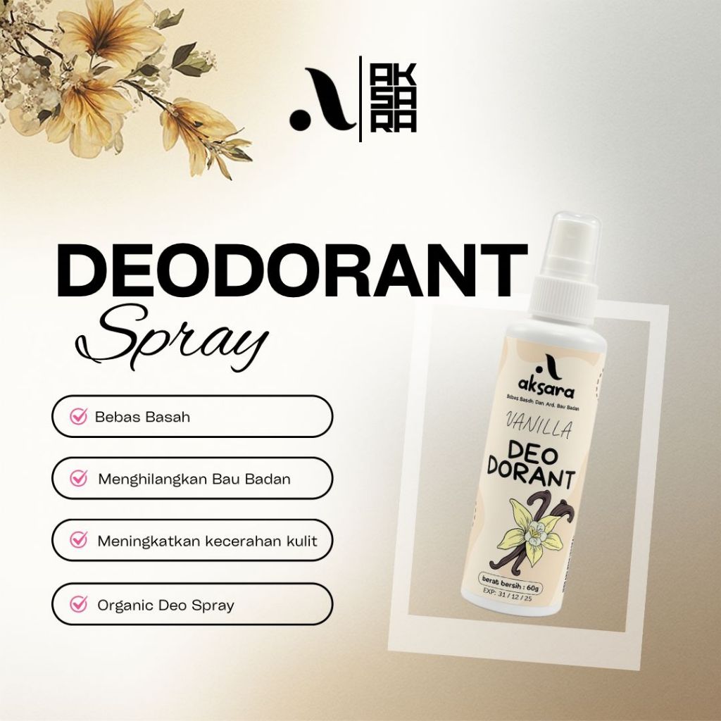 Jual Deodorant Spray Tawas Alami 60ml Halal Non-Alkohol Pengilang Bau ...