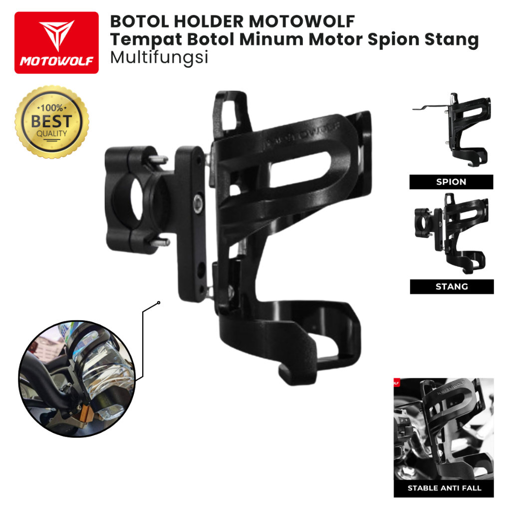 Jual Botol Holder Motowolf Tempat Botol Minum Motor Spion Stang ...