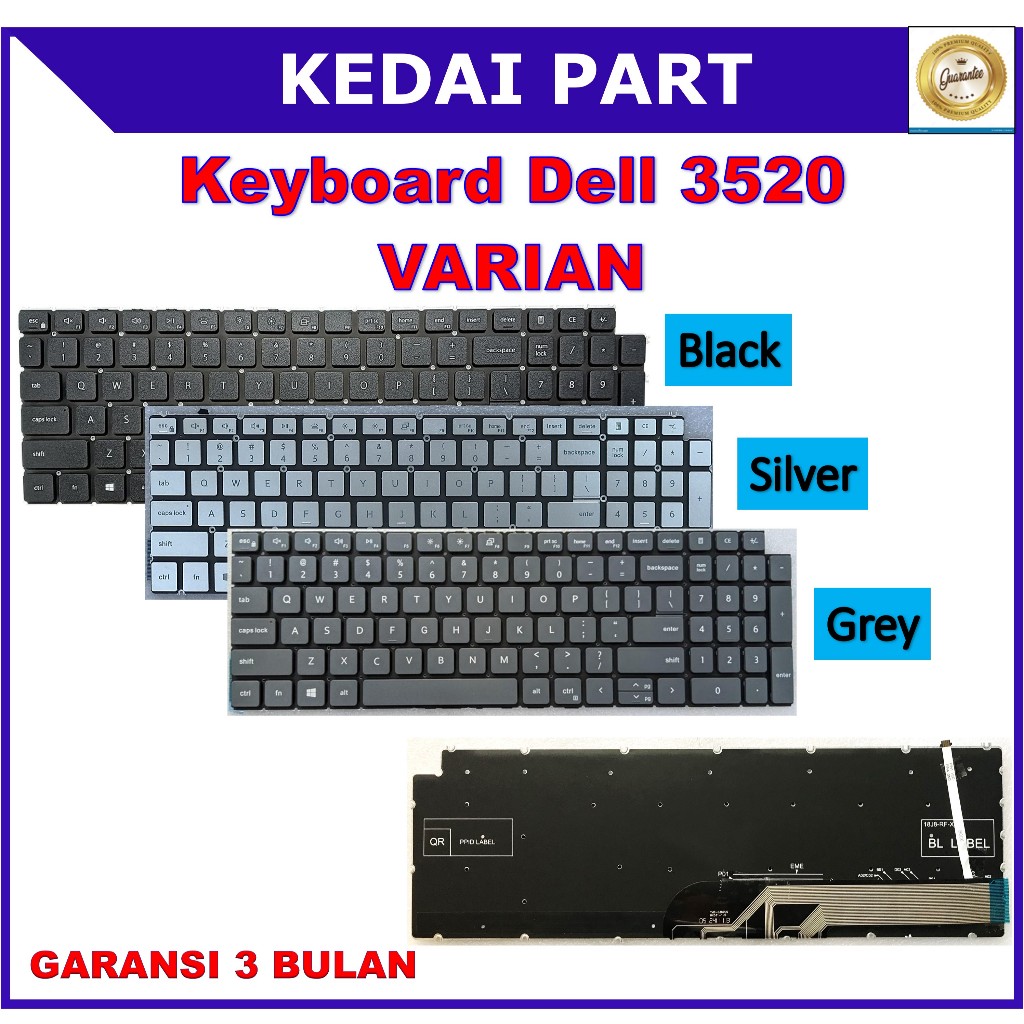 Jual Keyboard Dell Latitude 3520 3530 E3520 Inspiron 15 3510 3511 3525 ...