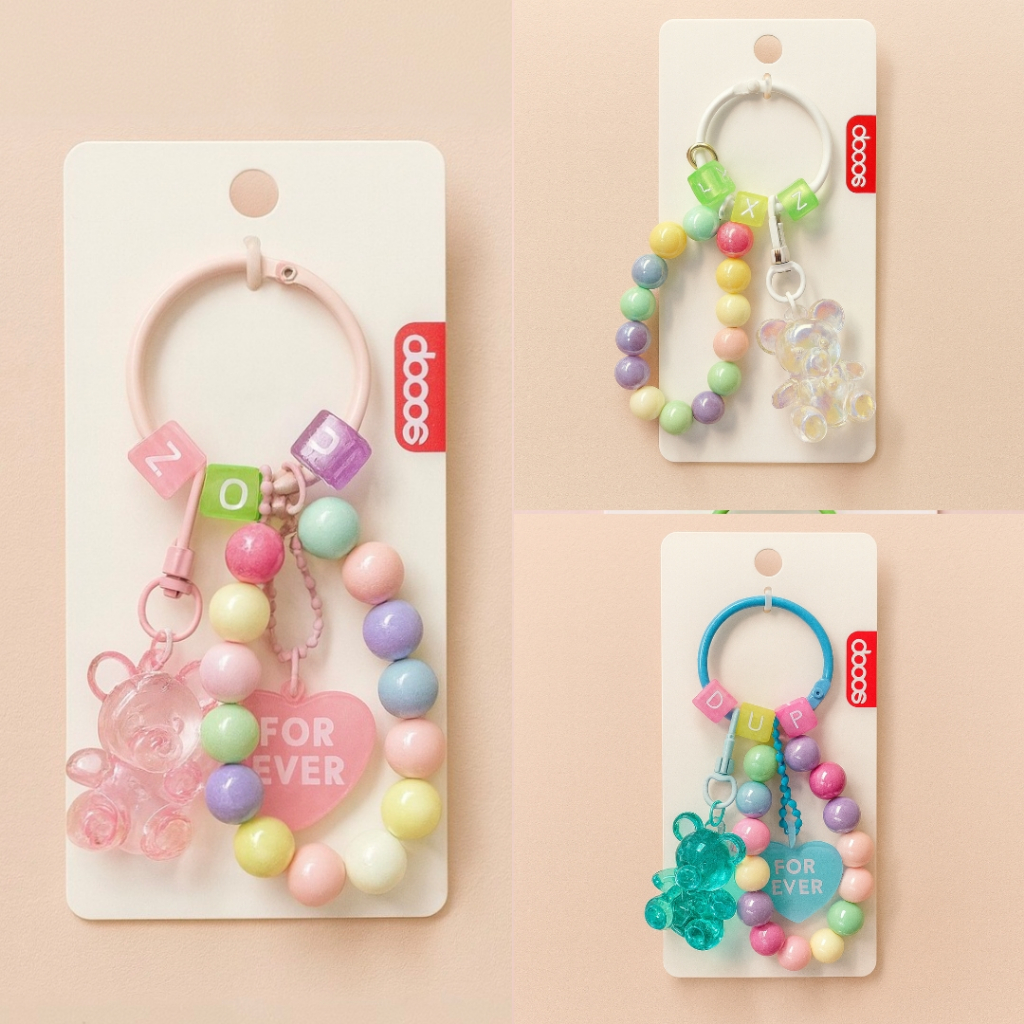 Jual Scoop Gantungan Tas Kunci Bag Charm Beads Phone Strap Beruang ...