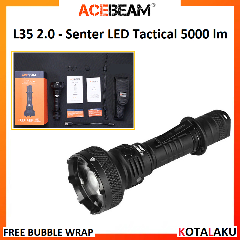 Jual Acebeam L35 2.0 V2 Senter LED Tactical Flashlight 5000 Lumens ...