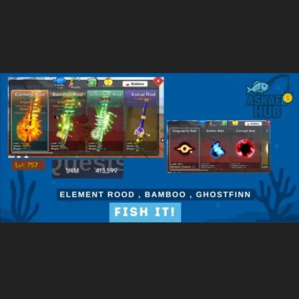 Jual FISH IT! ELEMENTAL ROD + SINGULARITY BAIT Fish It! | Shopee Indonesia