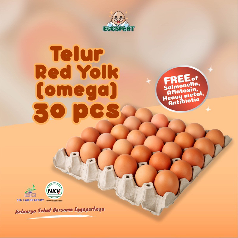 Jual Eggspert Telur Ayam Red Yolk (Omega) Kemasan Isi 30 pcs | Shopee ...