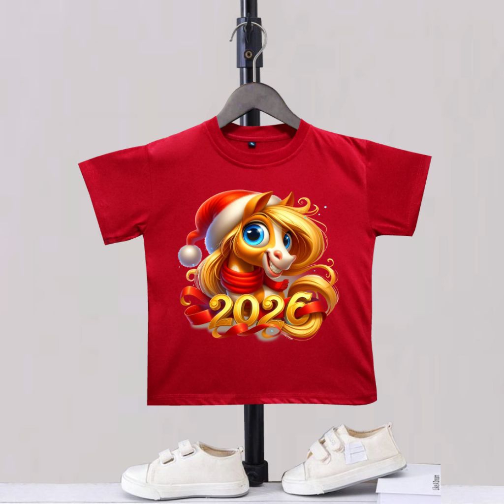 Jual ATASAN KAOS OBLONG ANAK ANAK GAMBAR TAHUN KUDA 2026 SABLON DTF ...